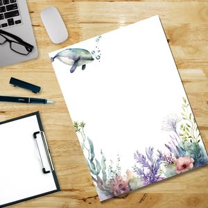 Marine Printable Stationery-whale Stationery-ocean Writing Set ...