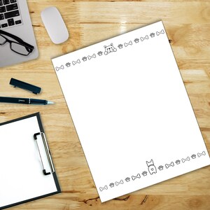 Dog Lover Printable Stationery-dog Paw Writing Letter Paper Set Lined ...
