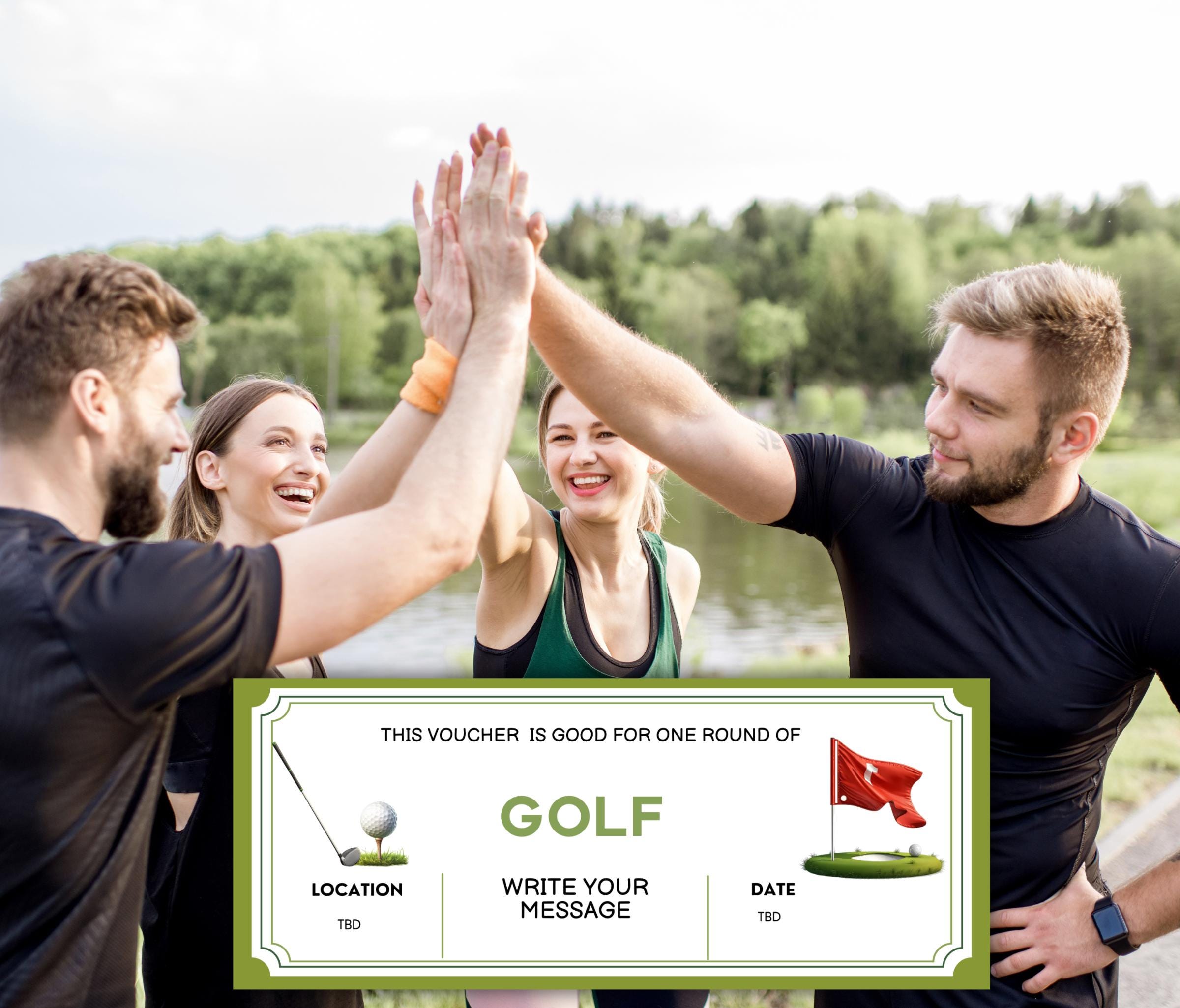 Golf Gift Voucher Certificate-editable Surprise Golf Trip Ticket ...