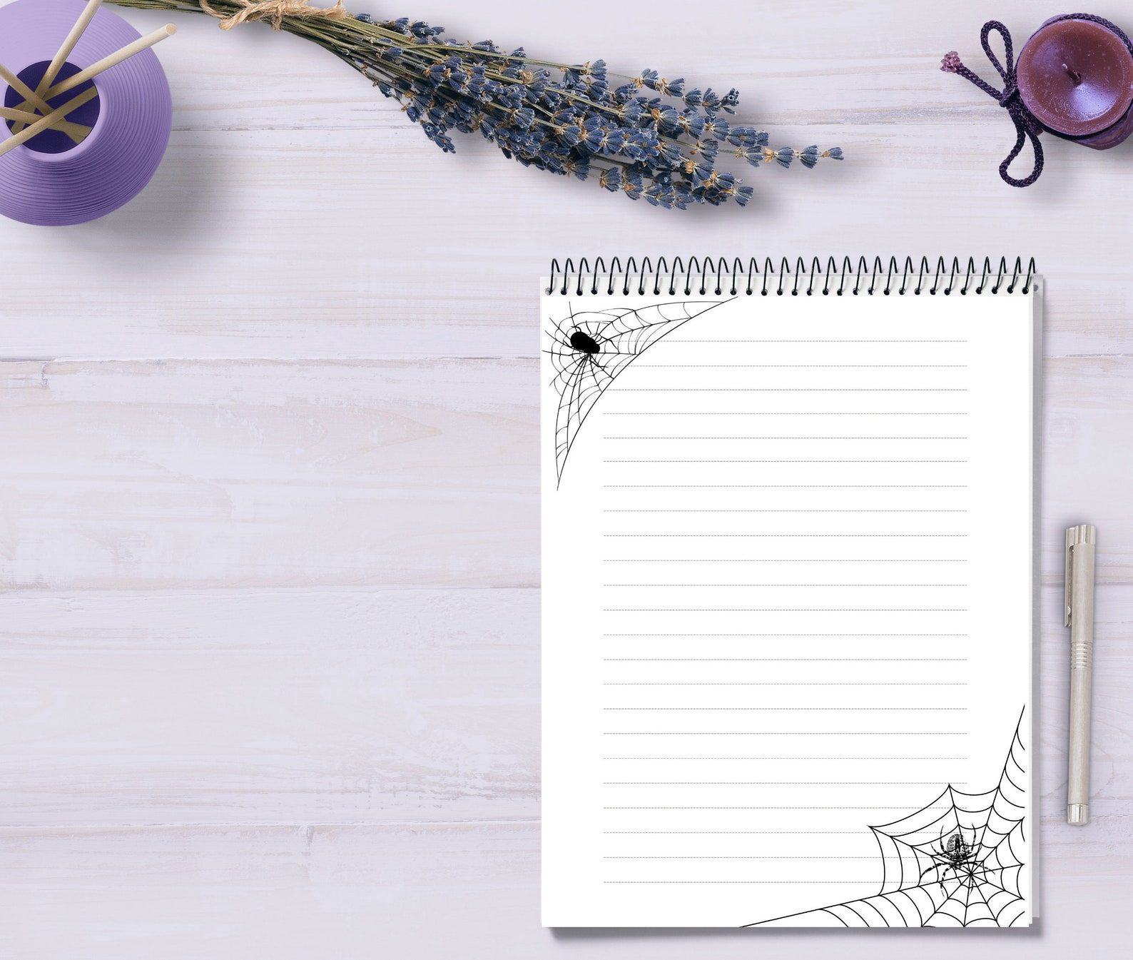 Spider Printable Stationary-halloween Printable Stationery-spider Web ...