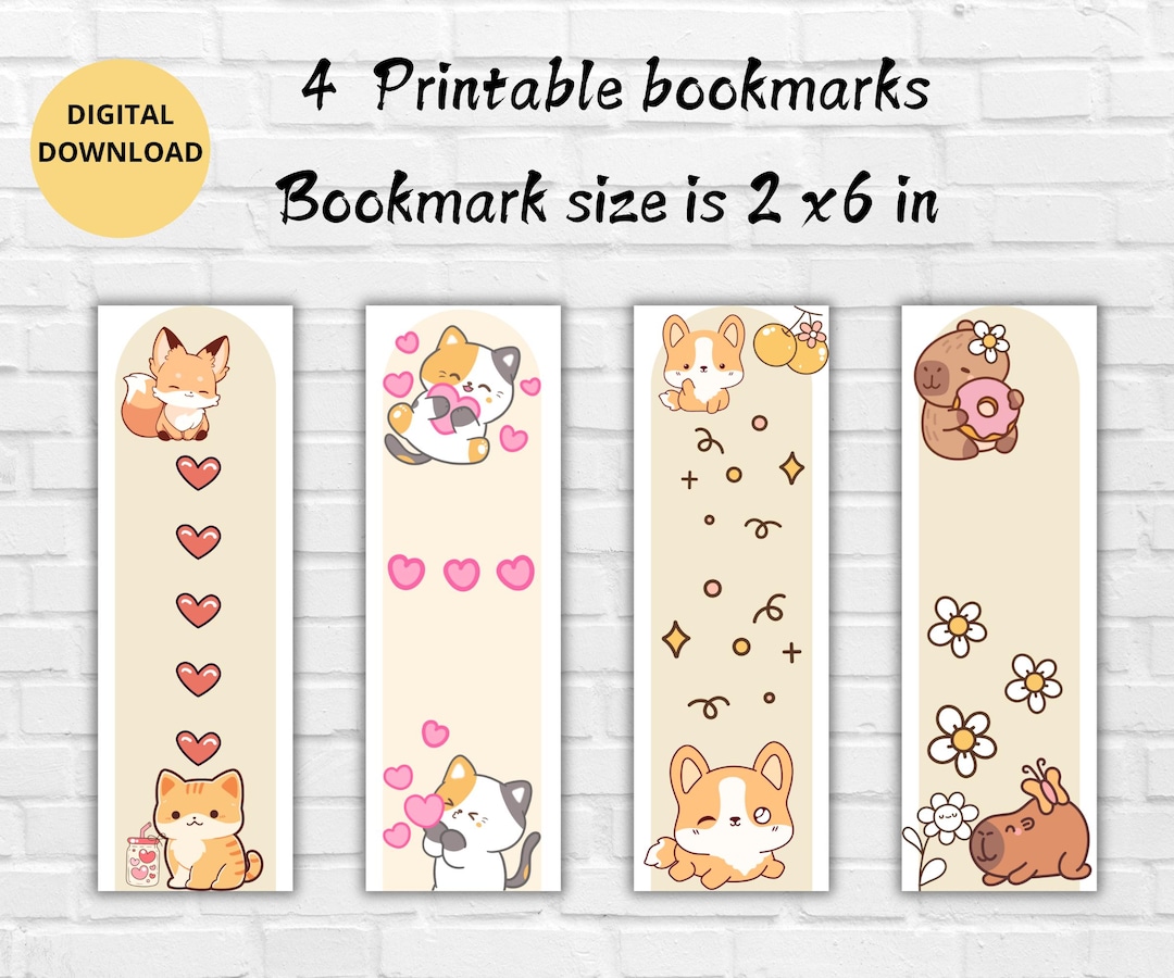 Cute Printable Bookmark-cute Bookmarks-book Lover Bookmark-digital ...