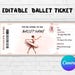 Personalized Ballet Surprise Ticket-ballet Ticket Editable Template ...
