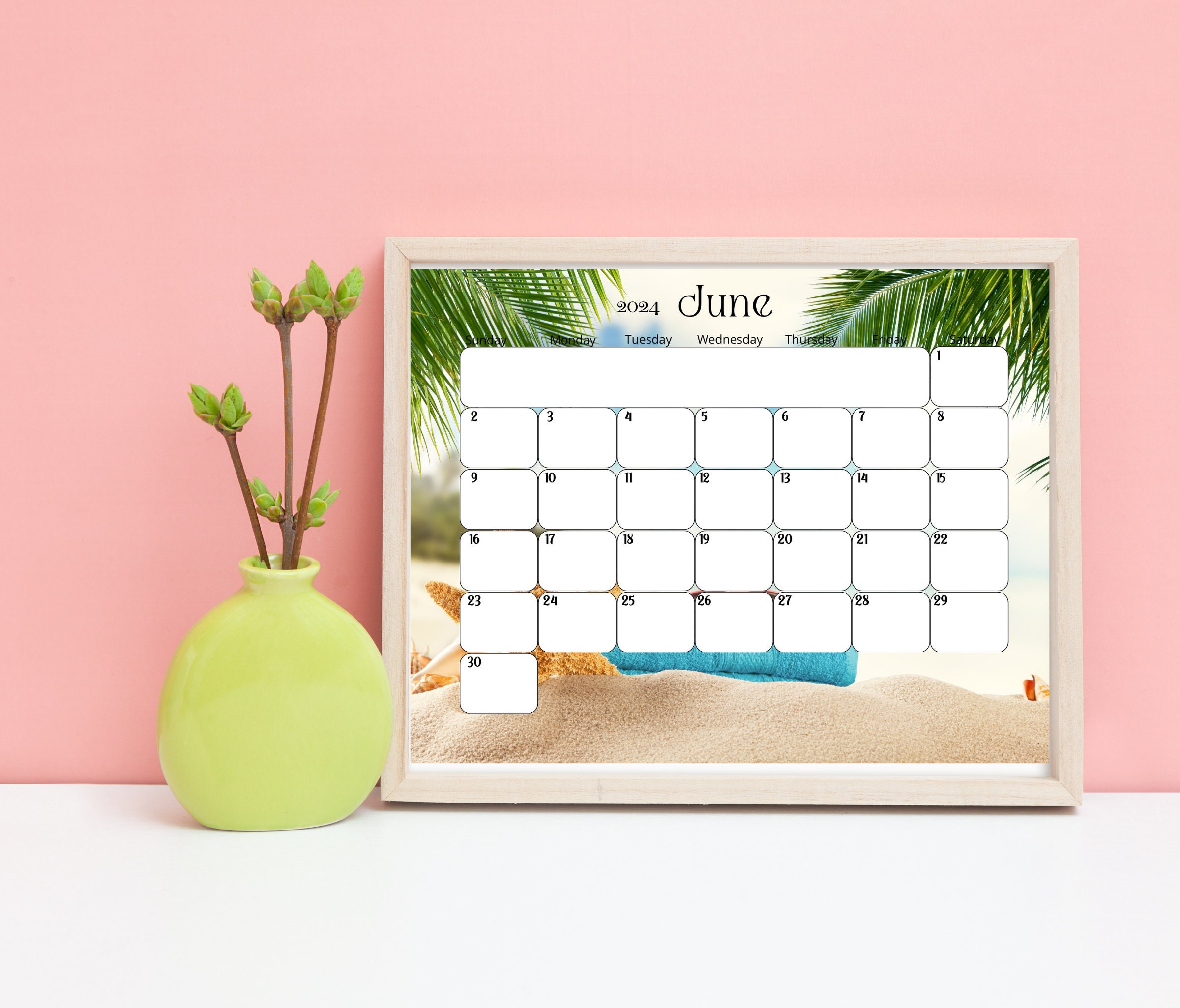 Editable June 2024 Calendar-printable Summer Calendar-monthly Planner ...