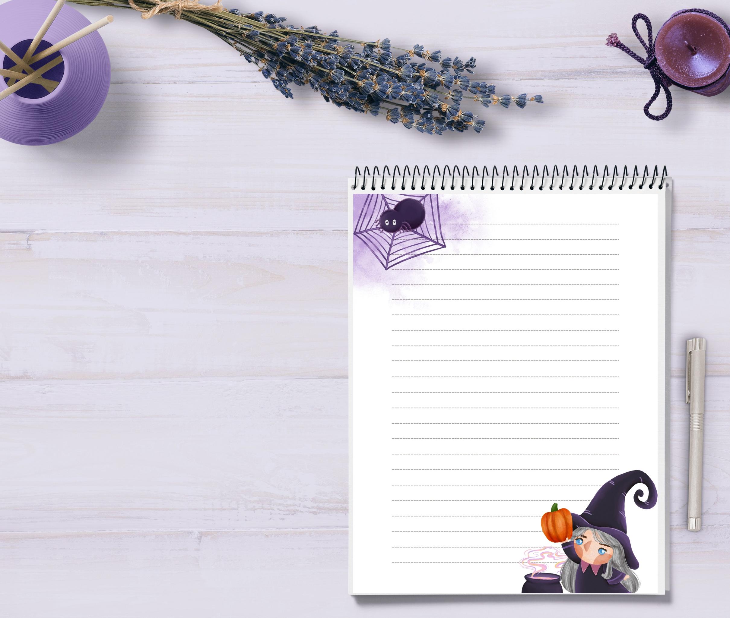 Cute Witch Writing Paper,halloween Pen Pal Supplies,printable ...