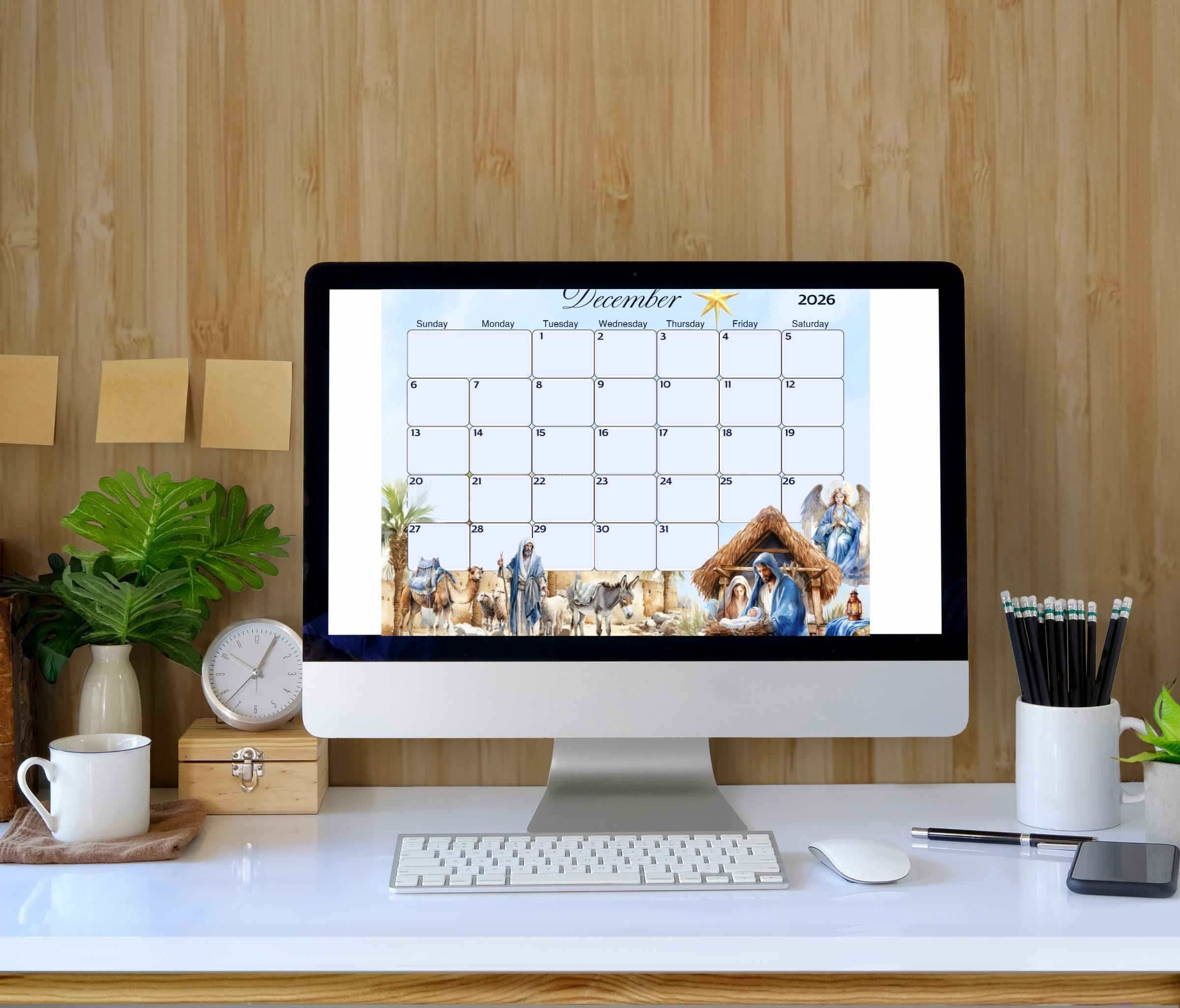Nativity Religious Fillable Monthly Planner-christian Christmas ...