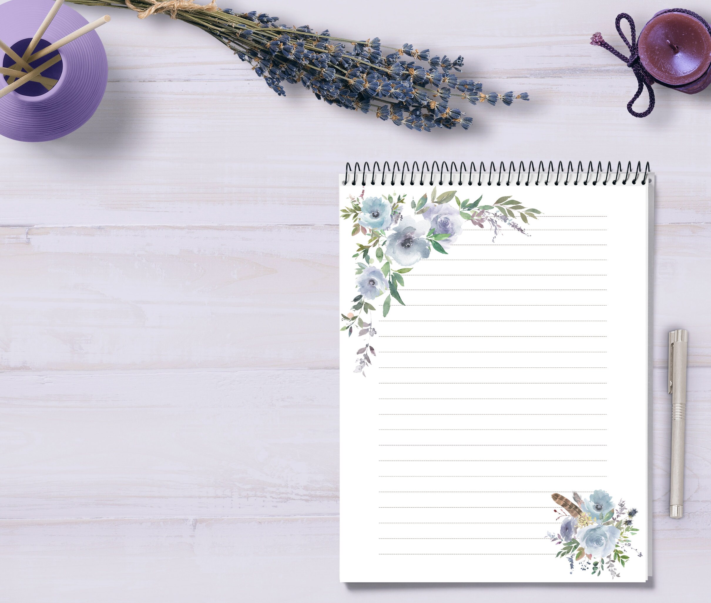 Printable Watercolor Roses Writing Set,flower Printable Stationery ...