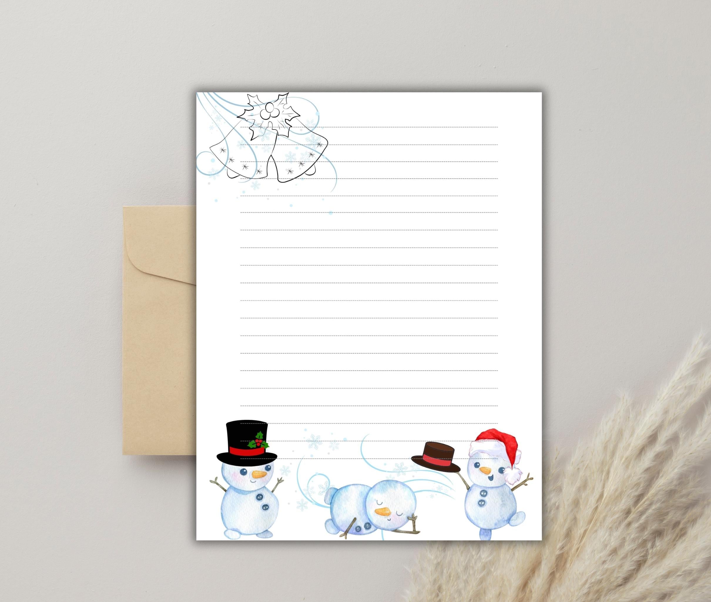 Snowman Printable Stationery,christmas Printable Stationery,holiday ...