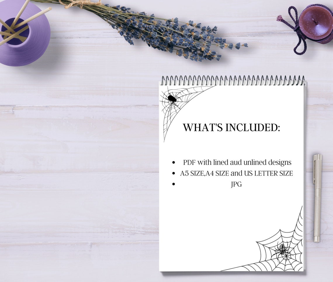 Spider Printable Stationary-halloween Printable Stationery-spider Web ...