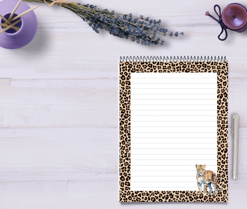 Leopard Printable Stationery Set-animal Print Writing Paper Set Unlined ...