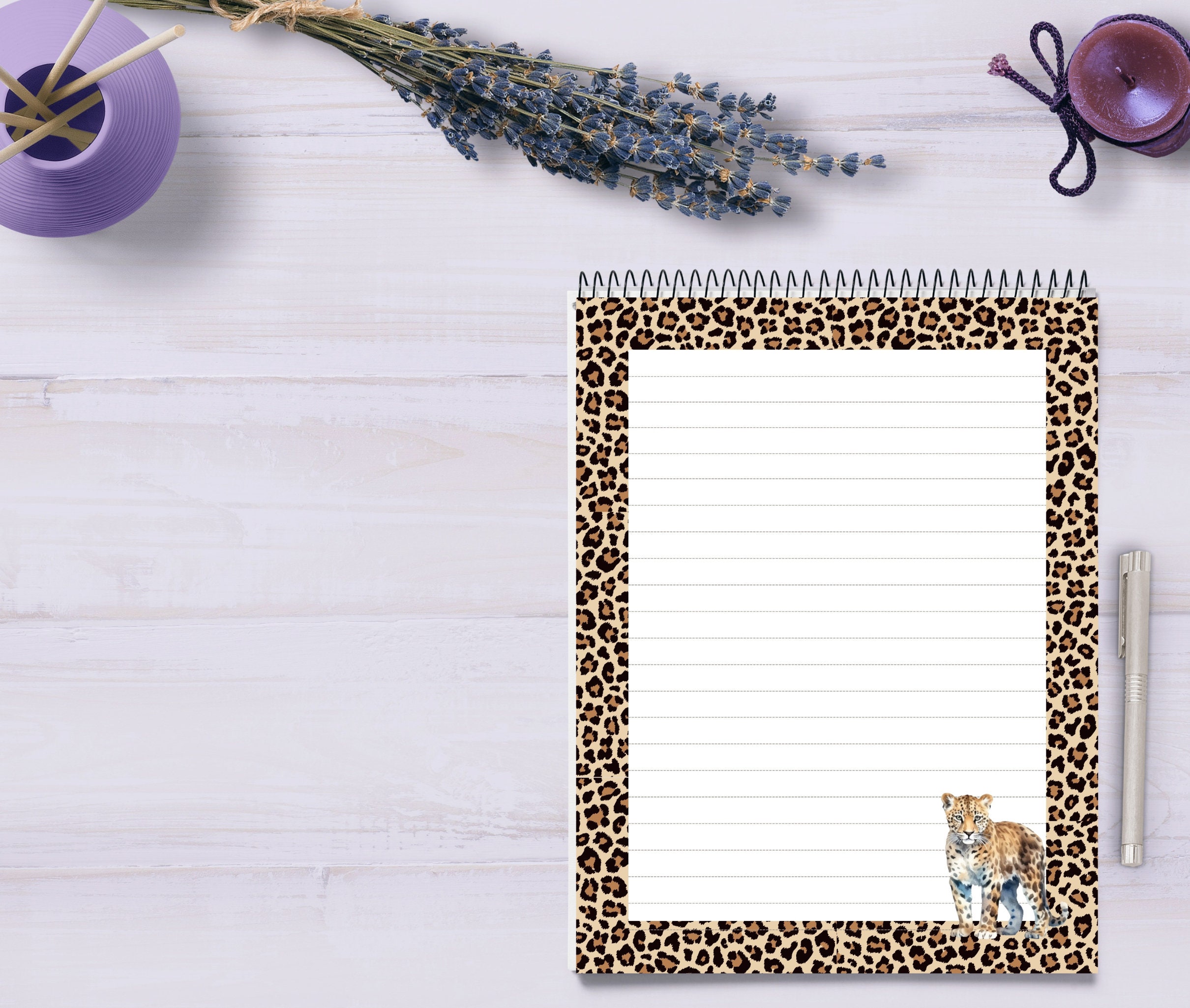 Leopard Printable Stationery Set-animal Print Writing Paper Set Unlined ...