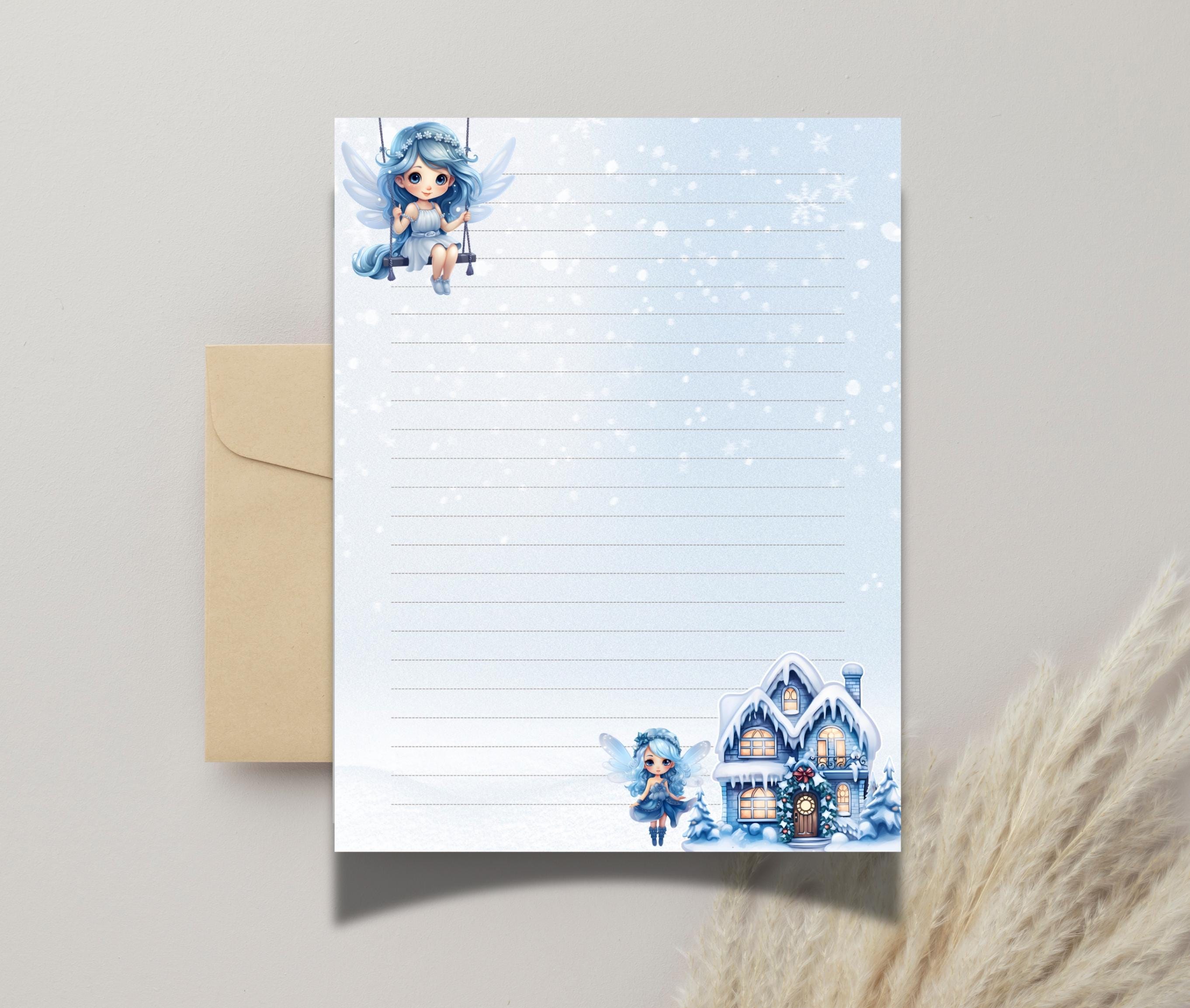 Winter Fairy Printable Stationery-witner Angel Writing Paper Set ...