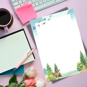 Woodland Animals Printable Stationery-forest Animal Writing Paper Lined ...