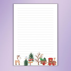 Winter Animal Printable Stationery/christmas Stationary Holiday Letter ...