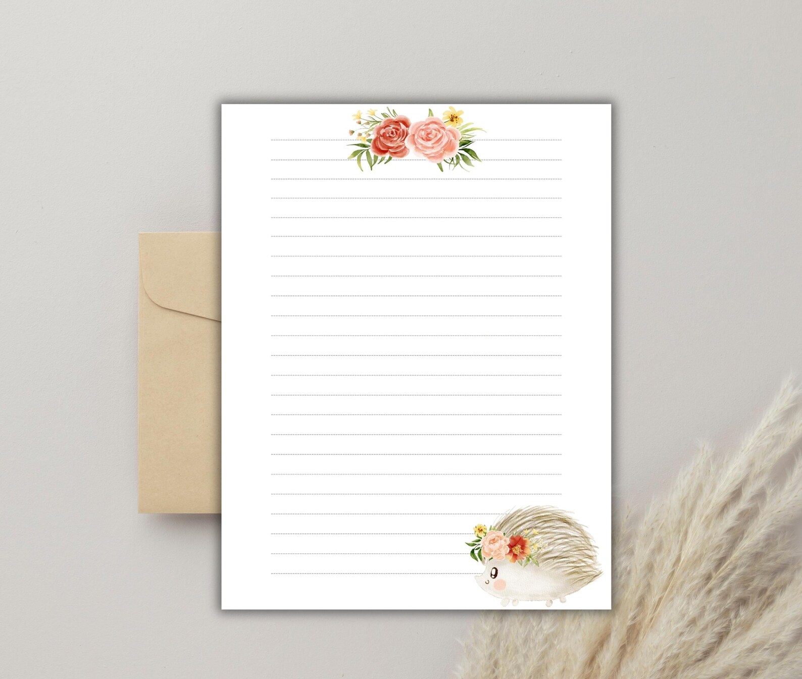 Hedgehog PRINTABLE Stationery, Printable Stationary, Printable Writing ...