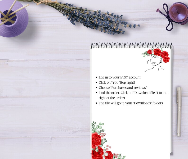 Girl With Flowers Printable Stationery-roses Flower Stationary-floral ...