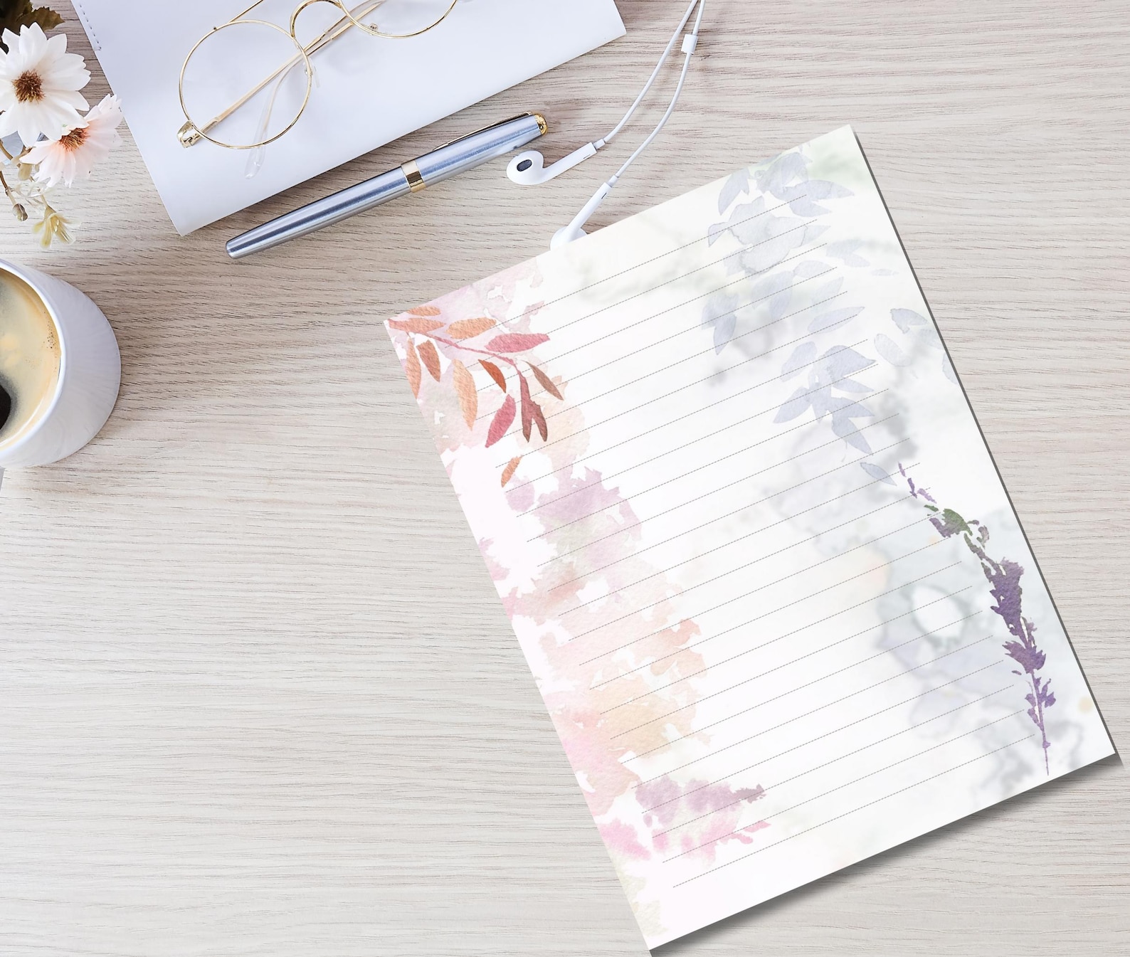 Wildflower Writing Set, Flower Printable Stationery,floral Writing ...