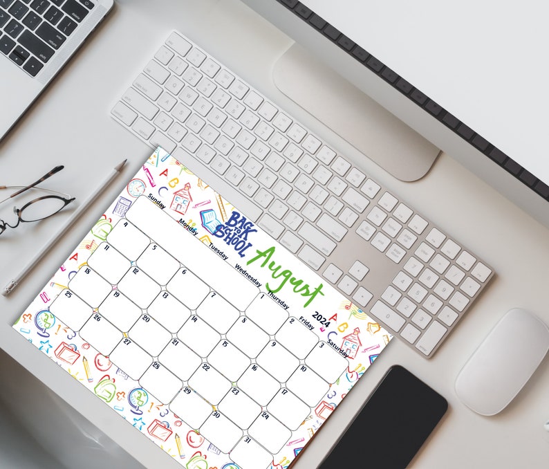 Editable August 2024 Calendar-back to School Planner-2024 Printable ...