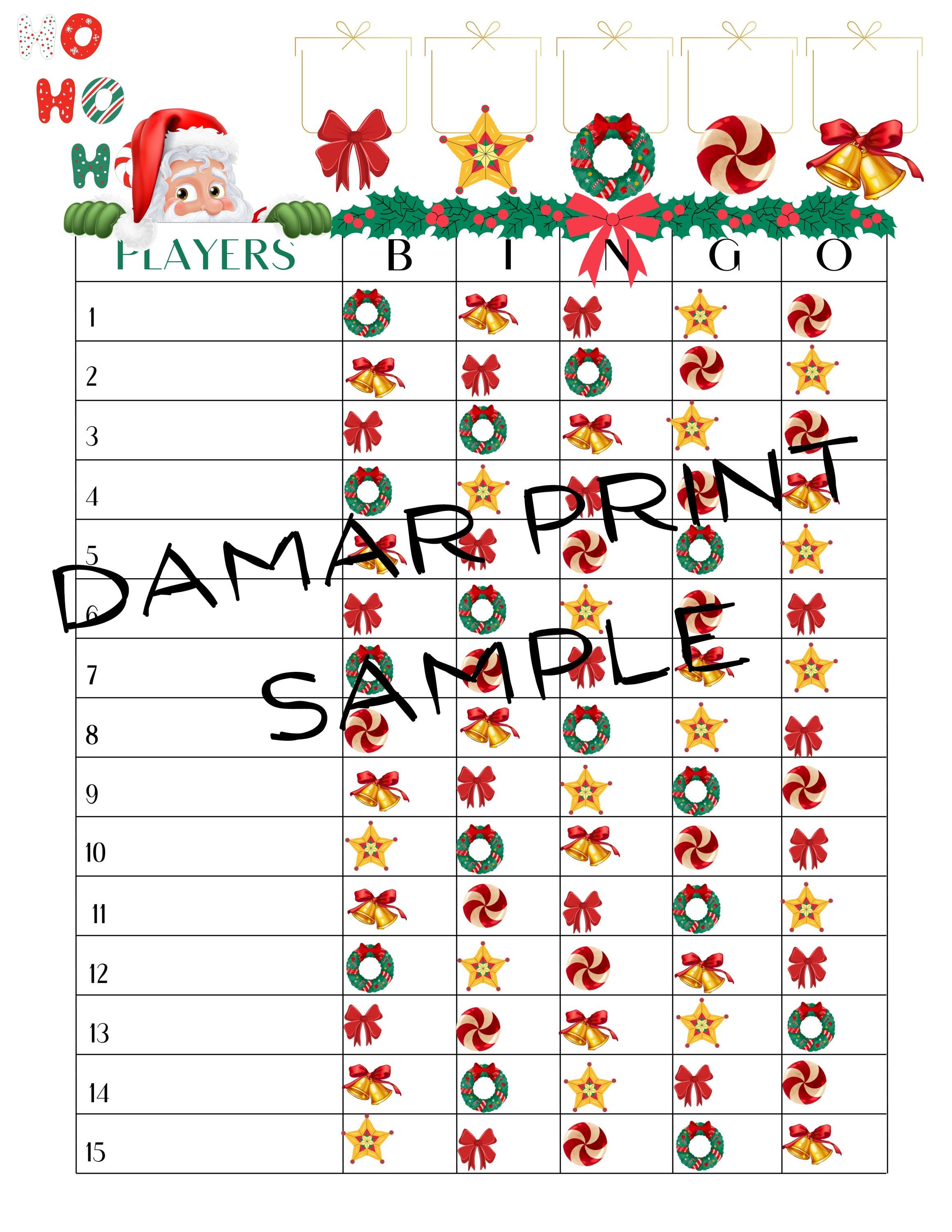 Christmas Bingo Boards - Instant Download -printable Bingo Boards - 1 ...