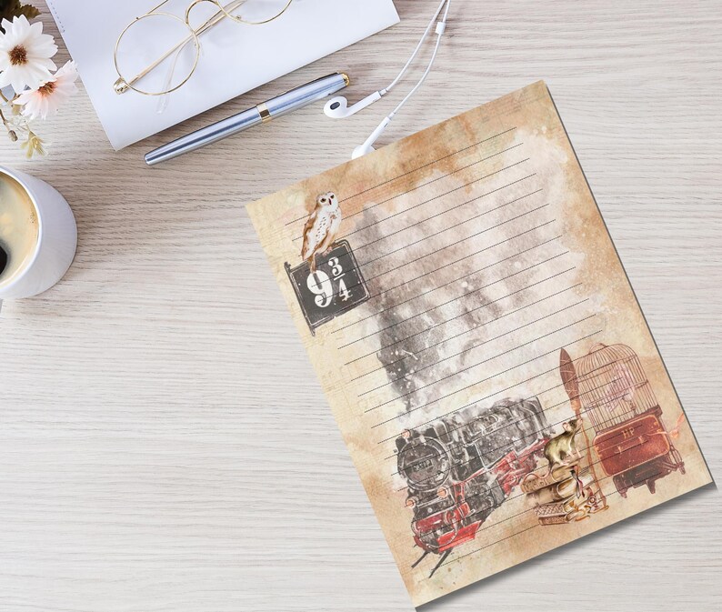 Wizard Printable Stationary/magic Owl Writing Paper Set/magic School ...