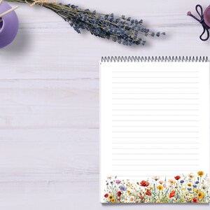 Meadow Unlined Lined Printable Stationery-field Blooms Writing Paper ...