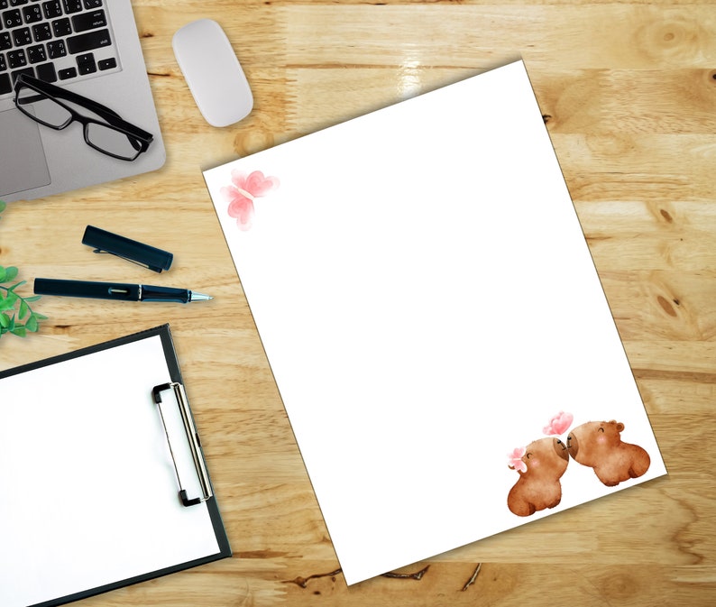 Capybara Printable Writing Paper Set A4/A5/US Letter Lined Unlined ...