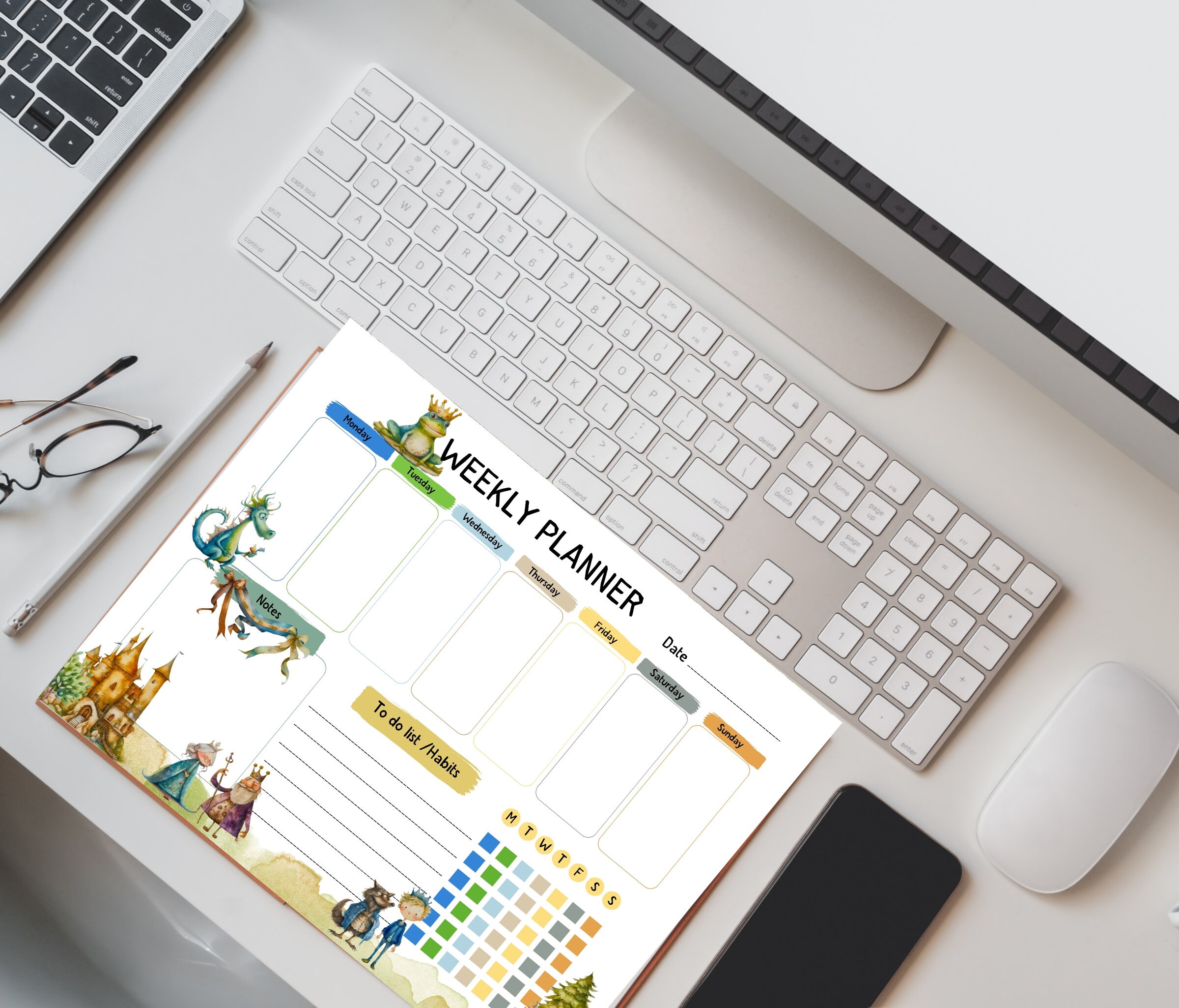 Kids Weekly Planner-editable Printable Weekly Planner-fairy Tale ...