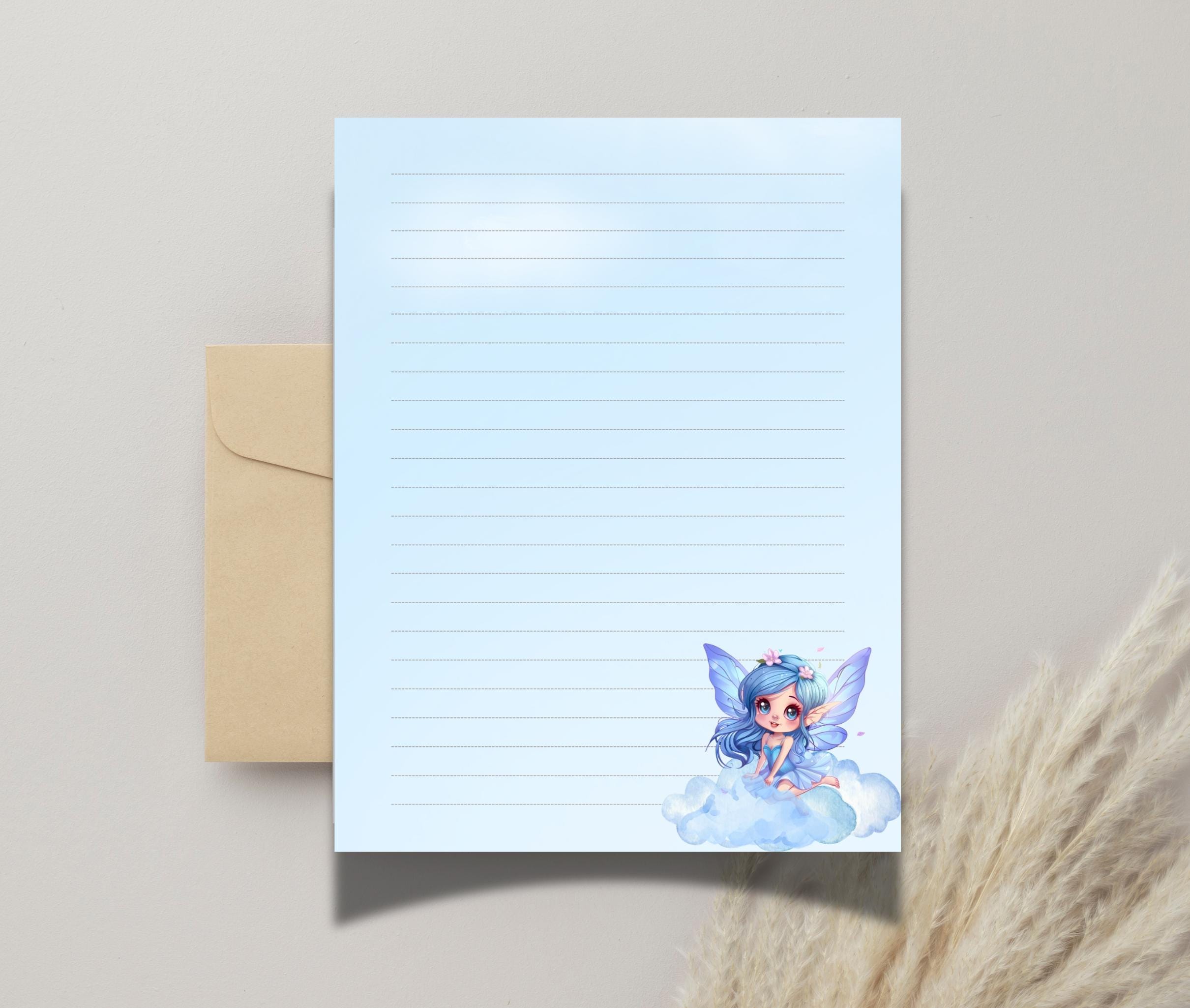 Fairy on the Cloud Writing Paper Set Lined Unlined A4/A5/US Letter ...