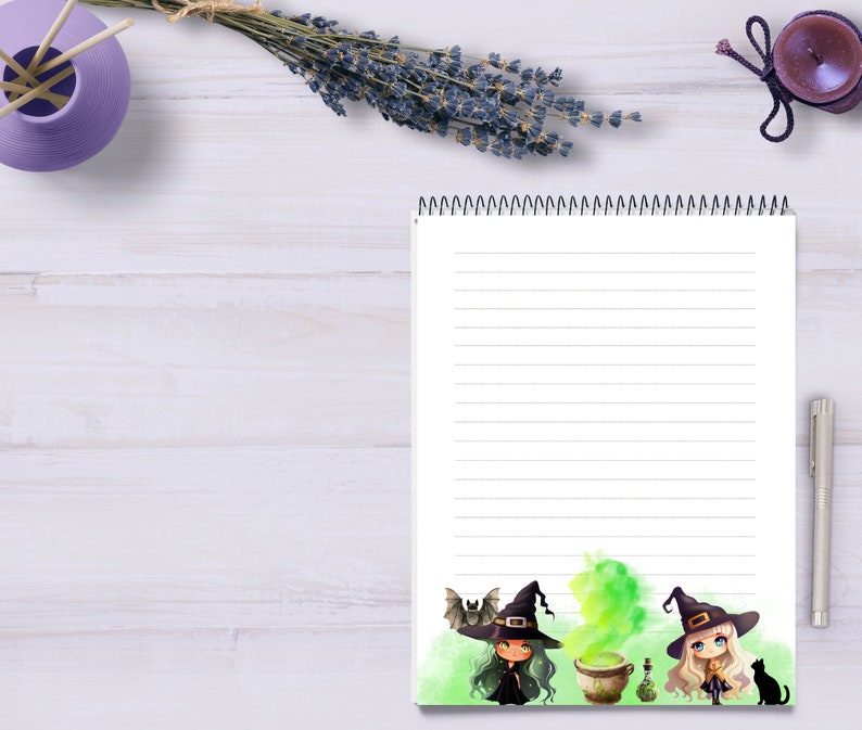Cute Halloween Witches Printable Stationary-halloween Writing Paper Set ...