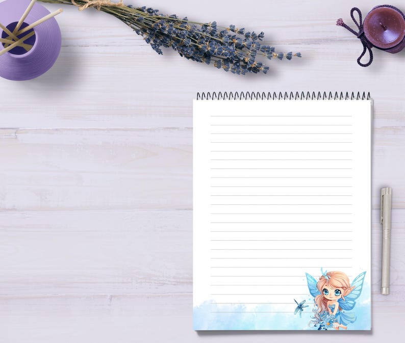 Fairy With Flower Writing Paper Set Lined Unlined A4/A5/US Letter ...