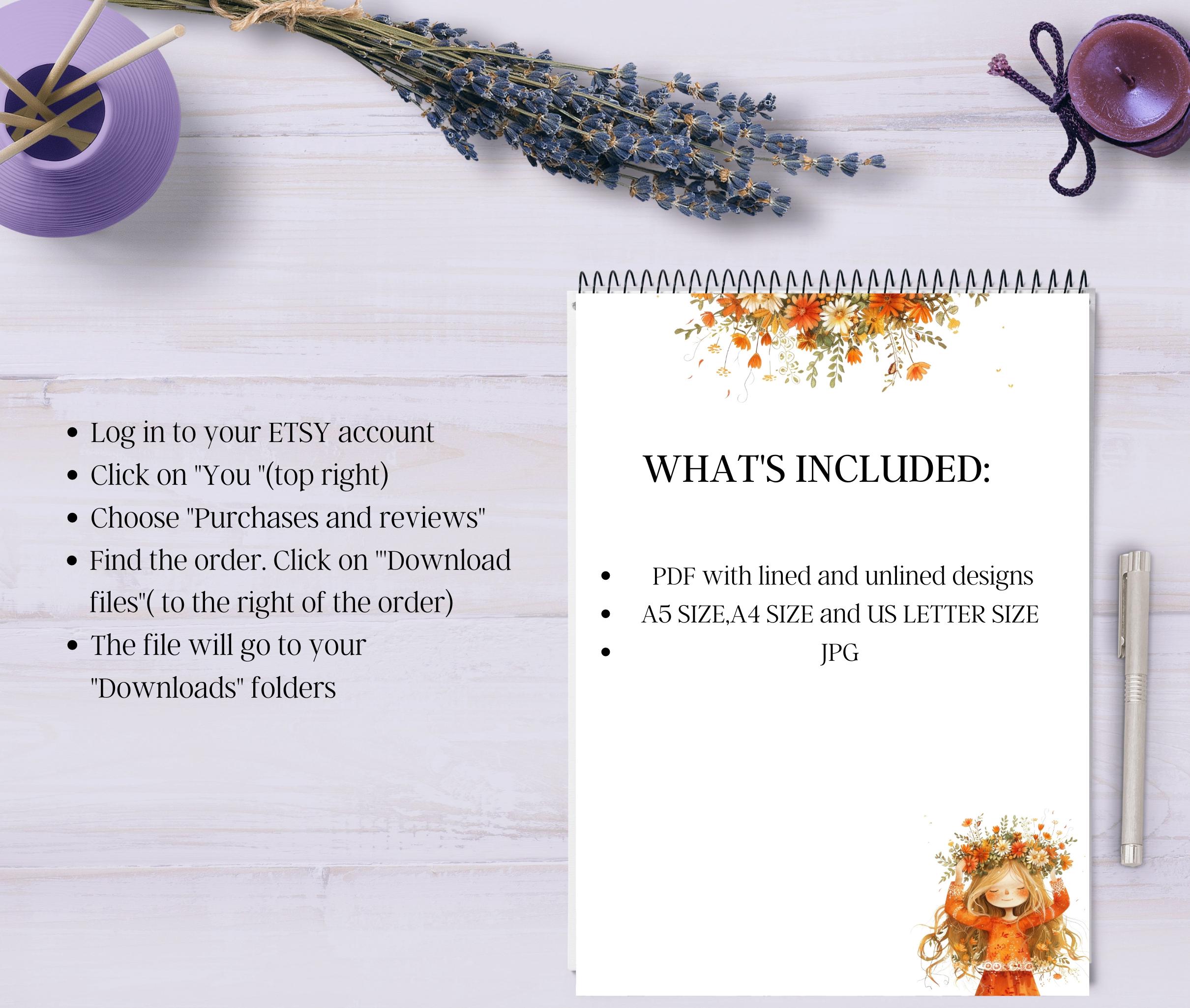 Girl With Flower Printable Stationery-cure Girl Writing Paper Set ...