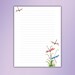 Dragonfly Printable Stationery Cute Notepaper-floral Printable ...