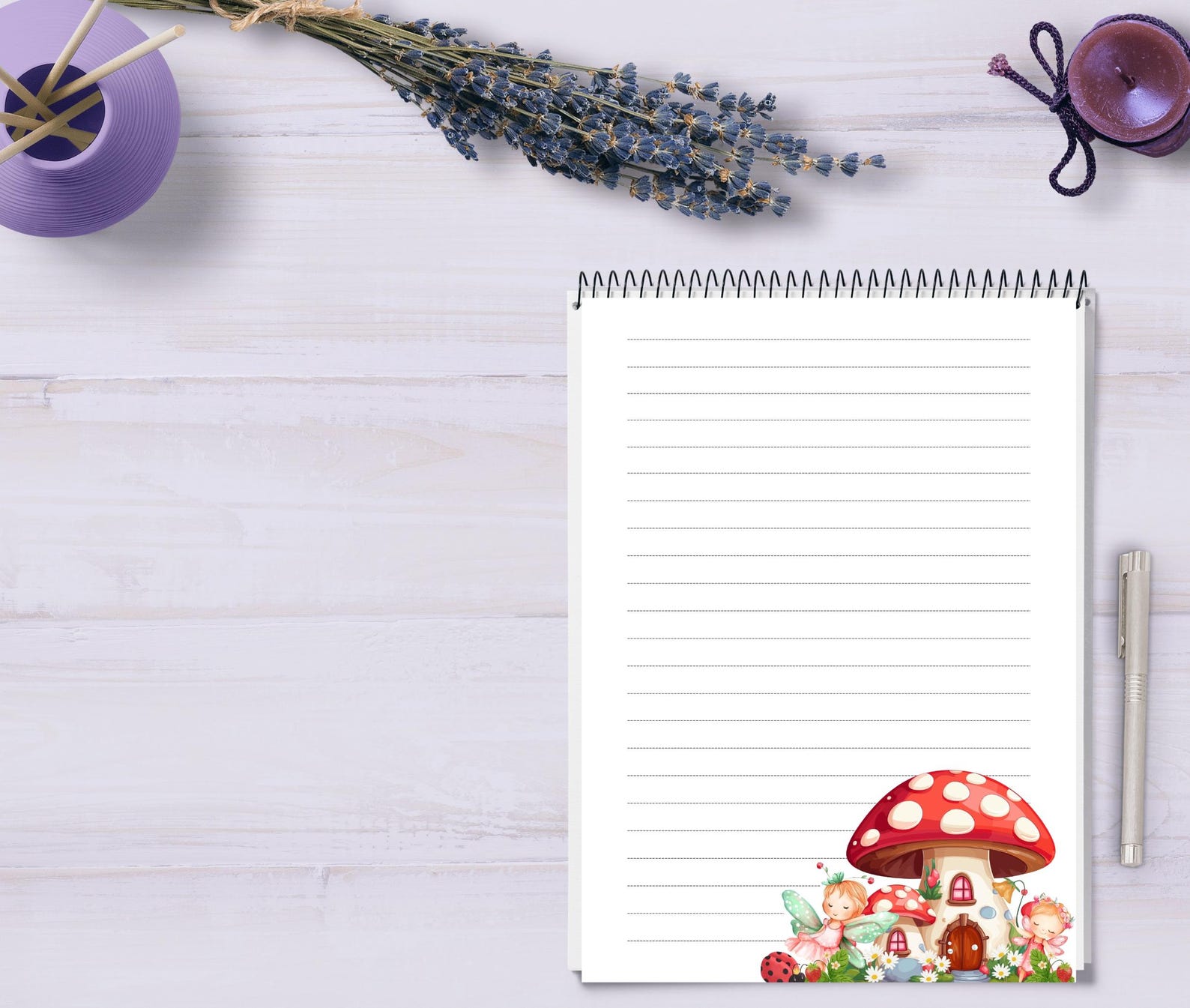 Fairies With Mushrooms Printable Stationery-fairytale Writing Paper Set ...
