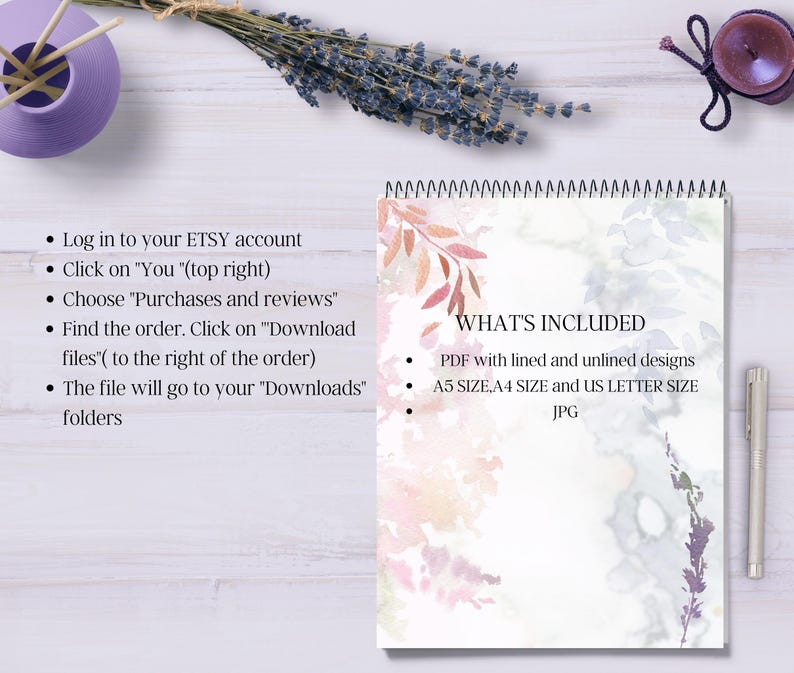Wildflower Writing Set, Flower Printable Stationery,floral Writing ...