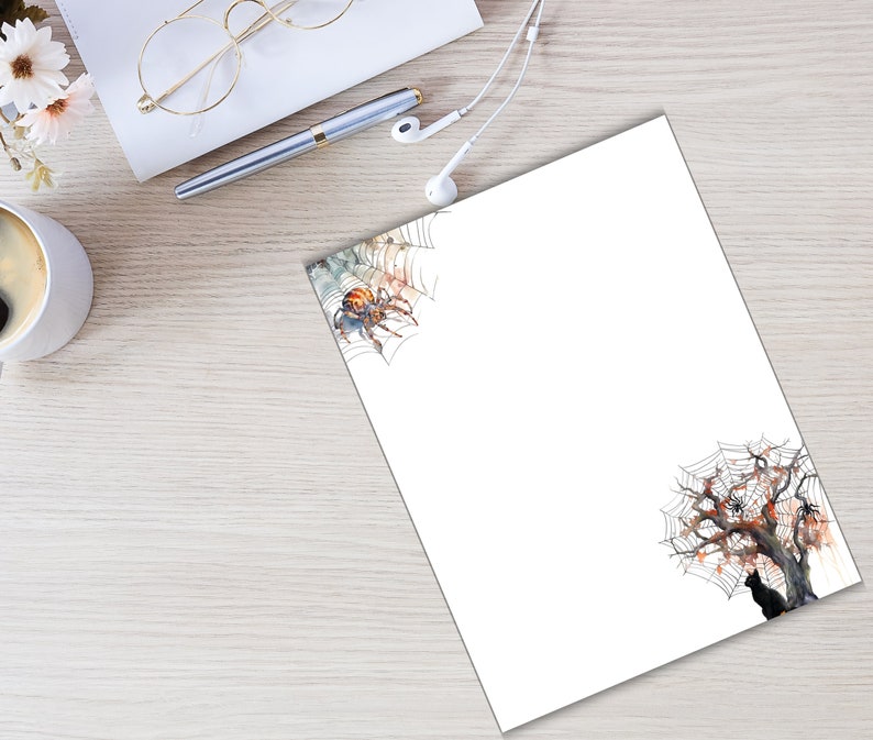 Tree in the Spider Web Printable Stationery-spider Writing Paper Set ...