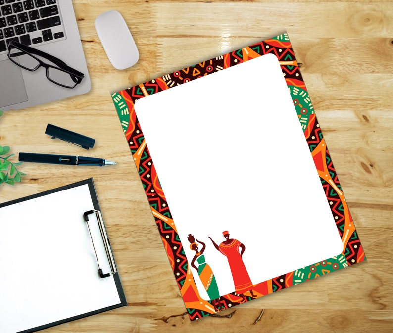 African Motif Printable Stationery-african Style Writing Paper A4/a5 ...