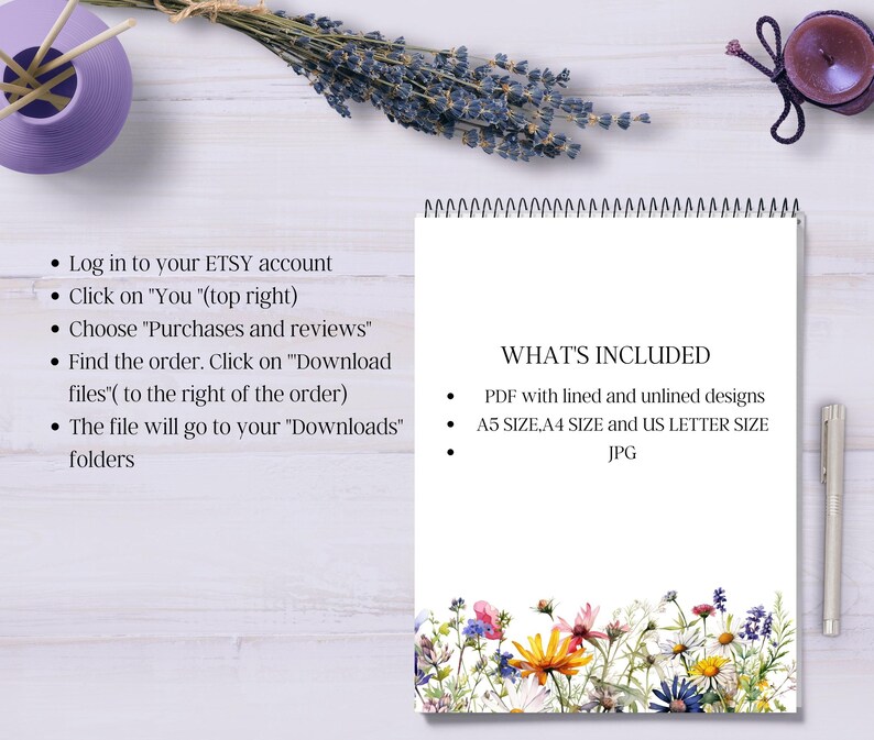 Wildflower Writing Set,flower Printable Stationery,floral Writing Paper ...