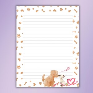 Cat and Dog Printable Writing Paper Set Unlined Lined A5/A4/US Letter ...