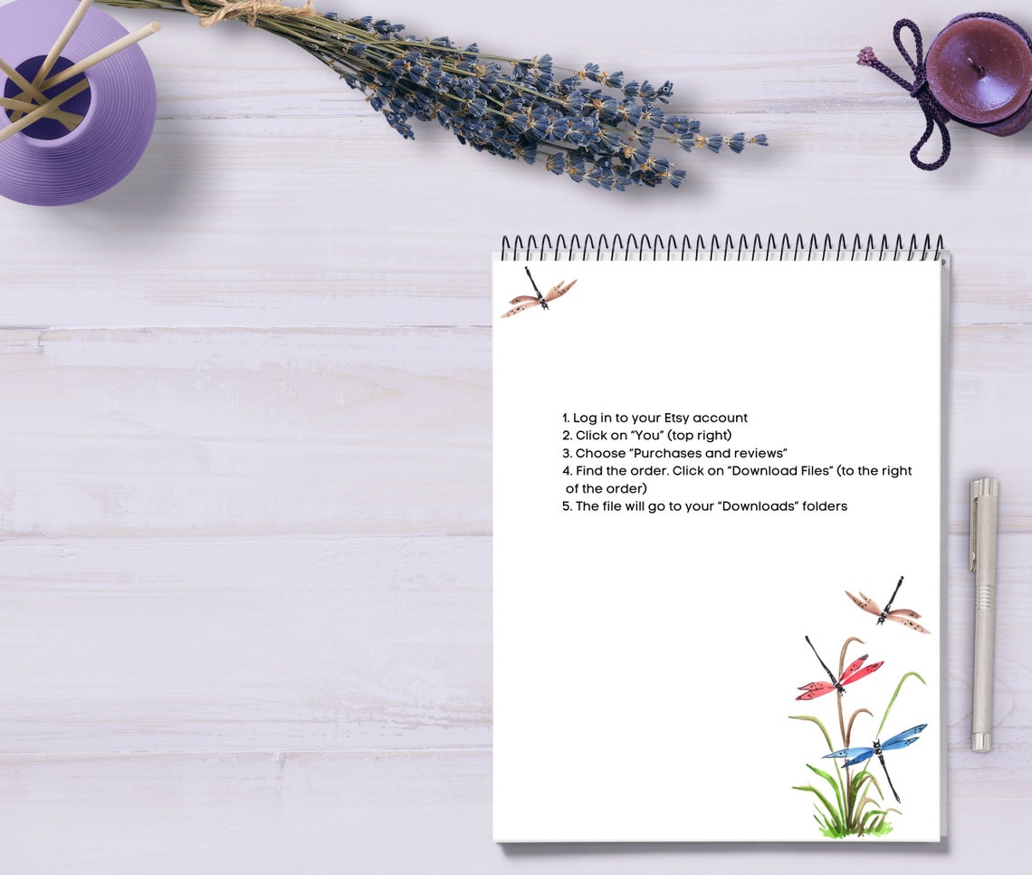 Dragonfly Printable Stationery Cute Notepaper-floral Printable ...
