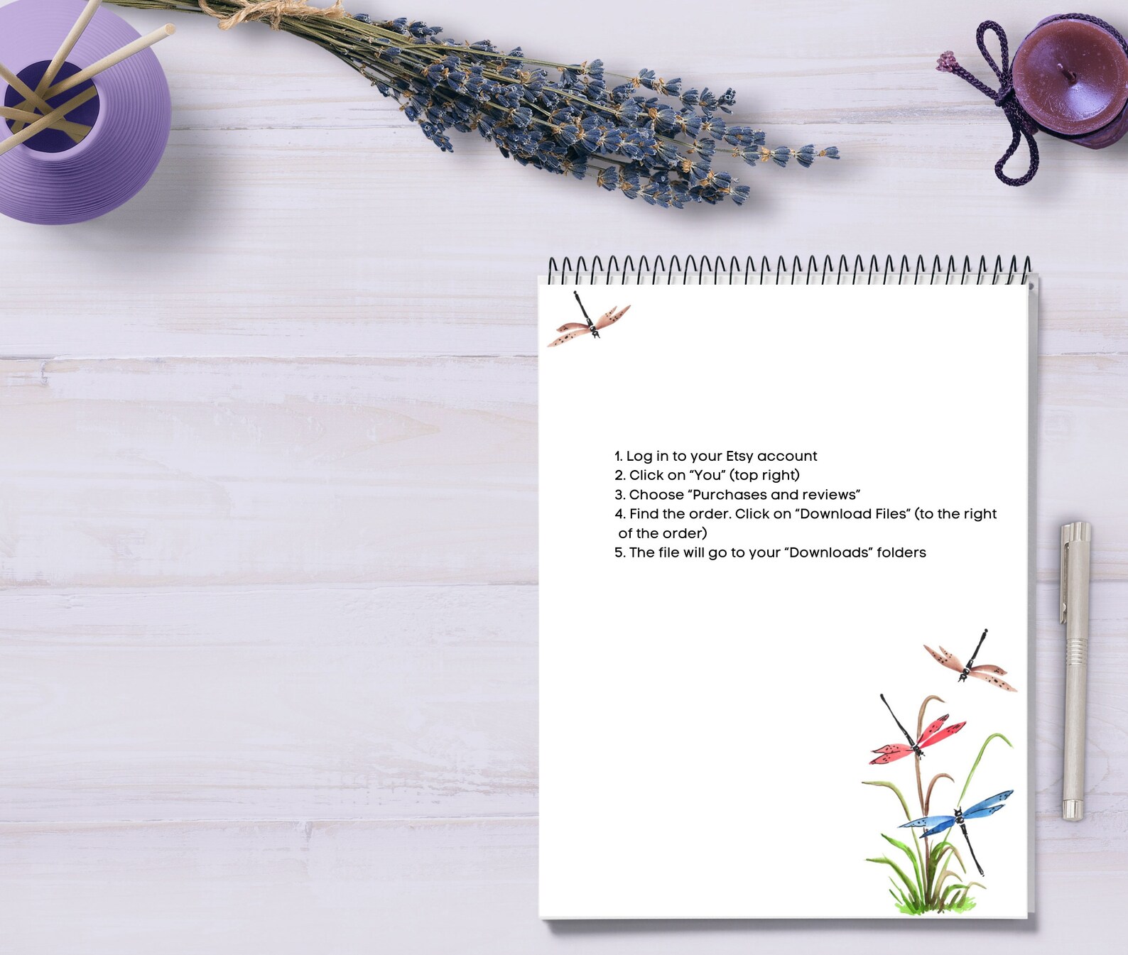 Dragonfly Printable Stationery Cute Notepaper-floral Printable ...