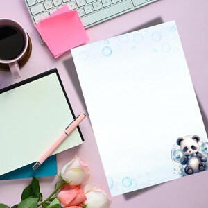 Cute Panda Printable Stationery-kids Stationary-animal Writing Paper ...