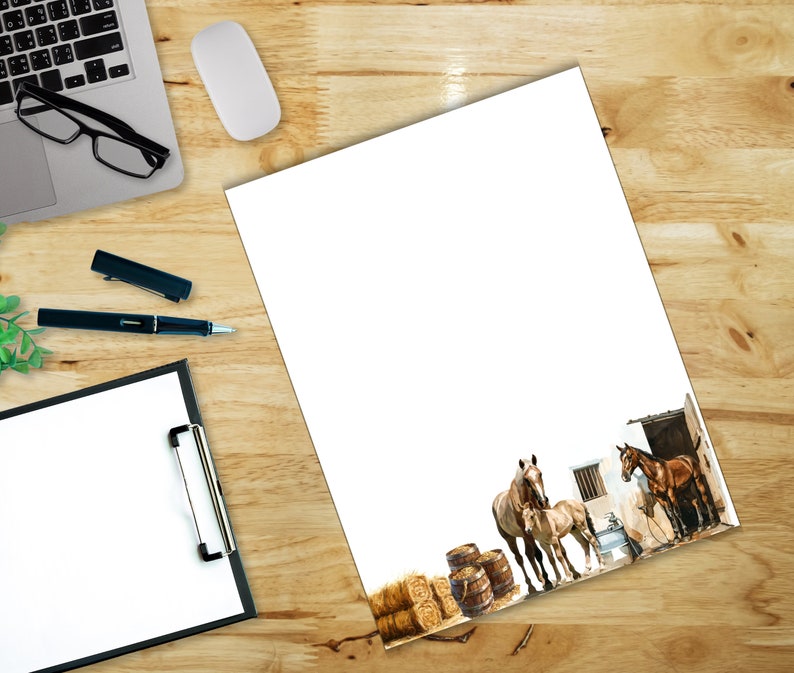 Horses in the Stable Printable Stationery-cute Horse Writing Printable ...