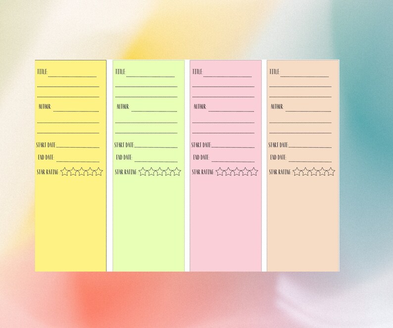 Printable Reading List Bookmark,reading Tracker,digital Download ...