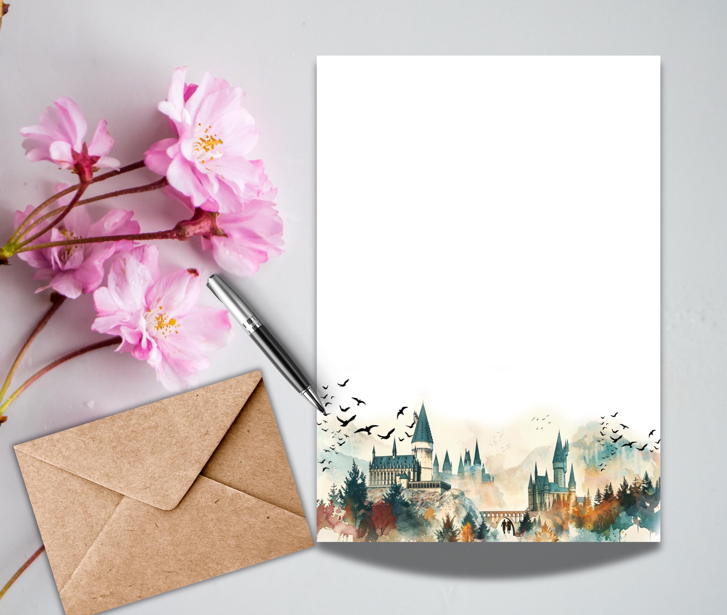 Castle Printable Stationery-digital Letter-medieval Castle Writing ...