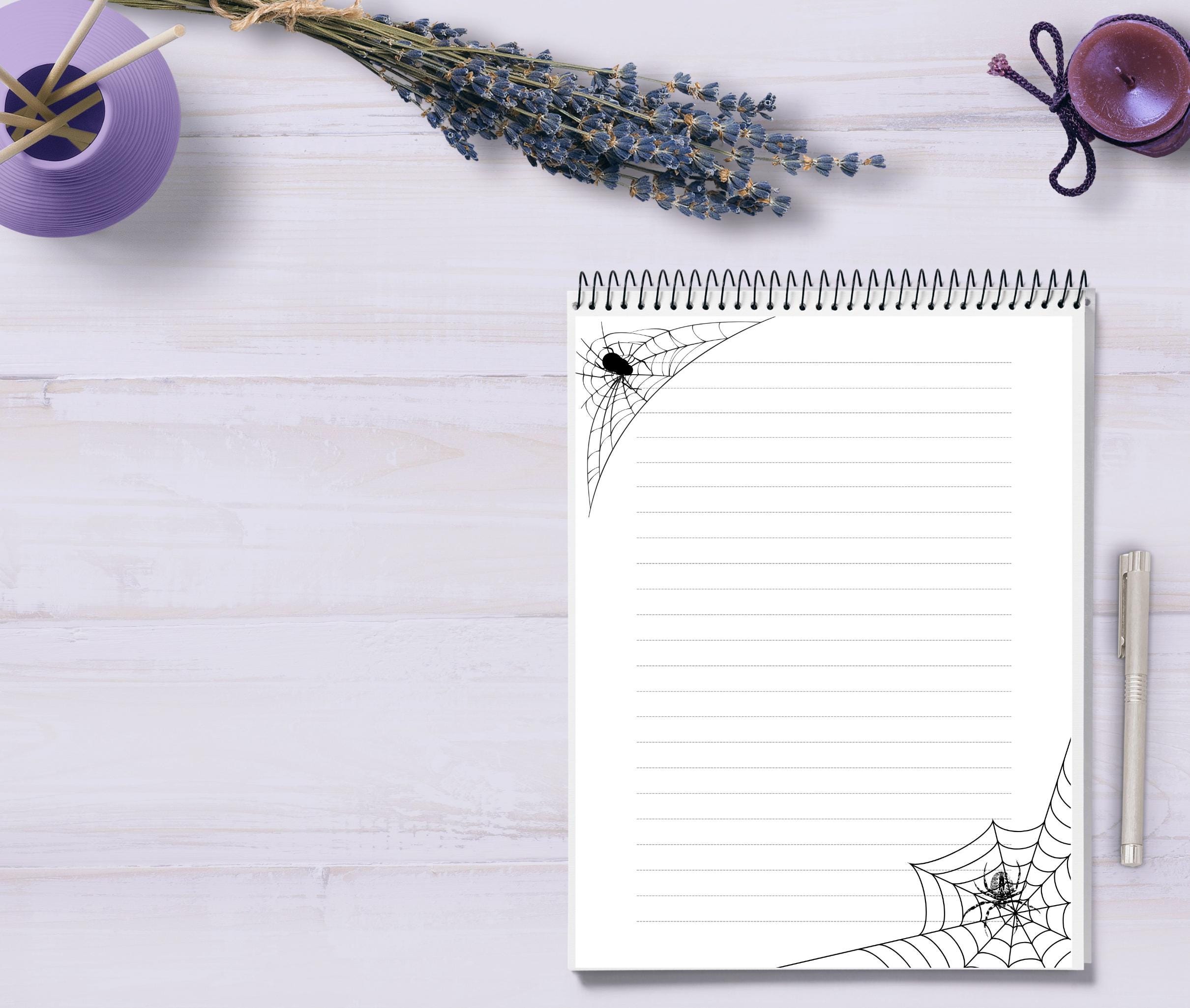 Spider Printable Stationary-halloween Printable Stationery-spider Web ...