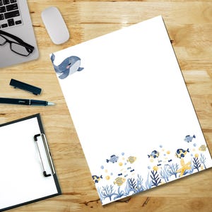 Sea Writing Set ,marine Printable Stationery,watercolor Writing Paper ...