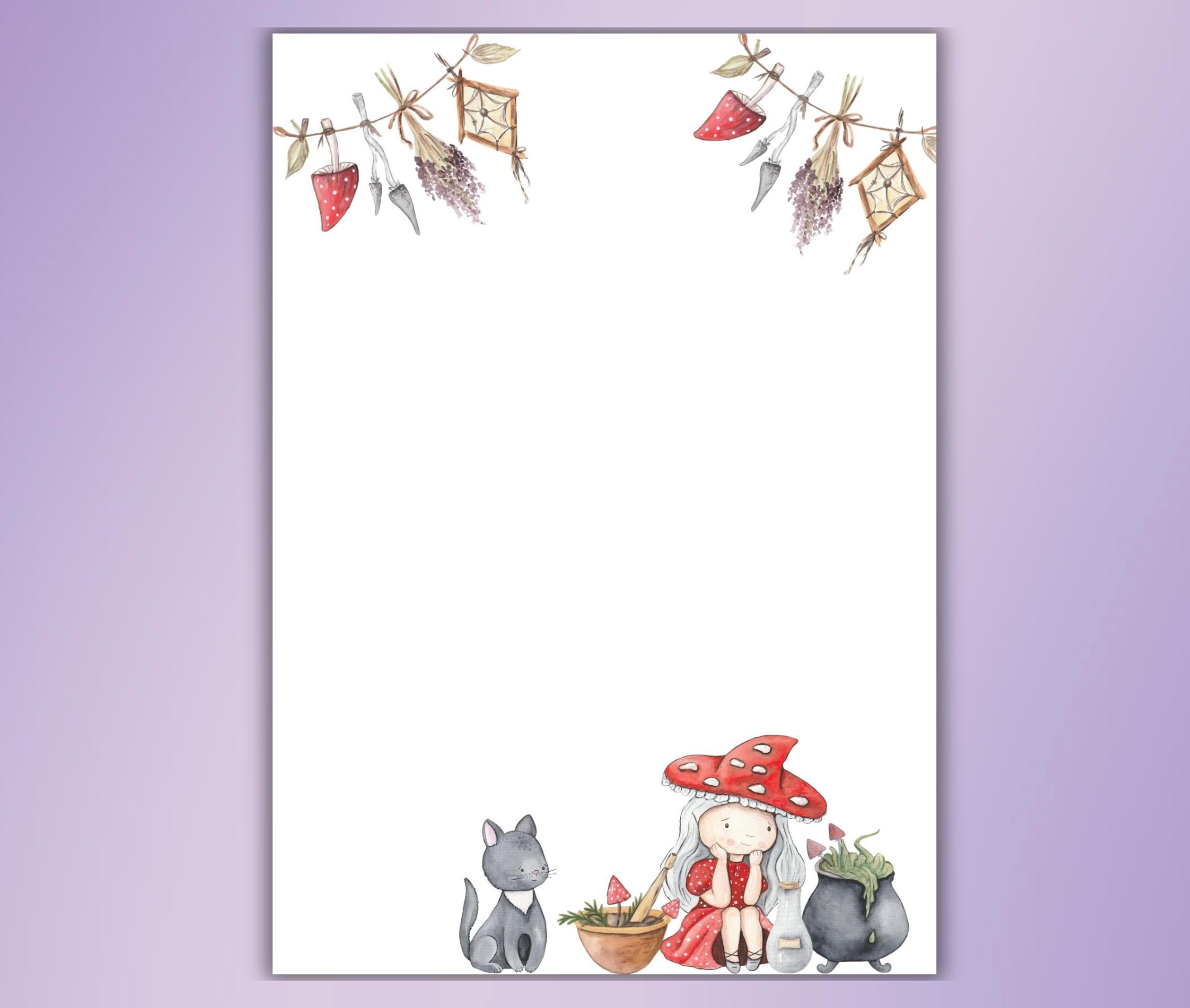 Witches Printable Stationery-halloween Stationery,kids Stationary ...