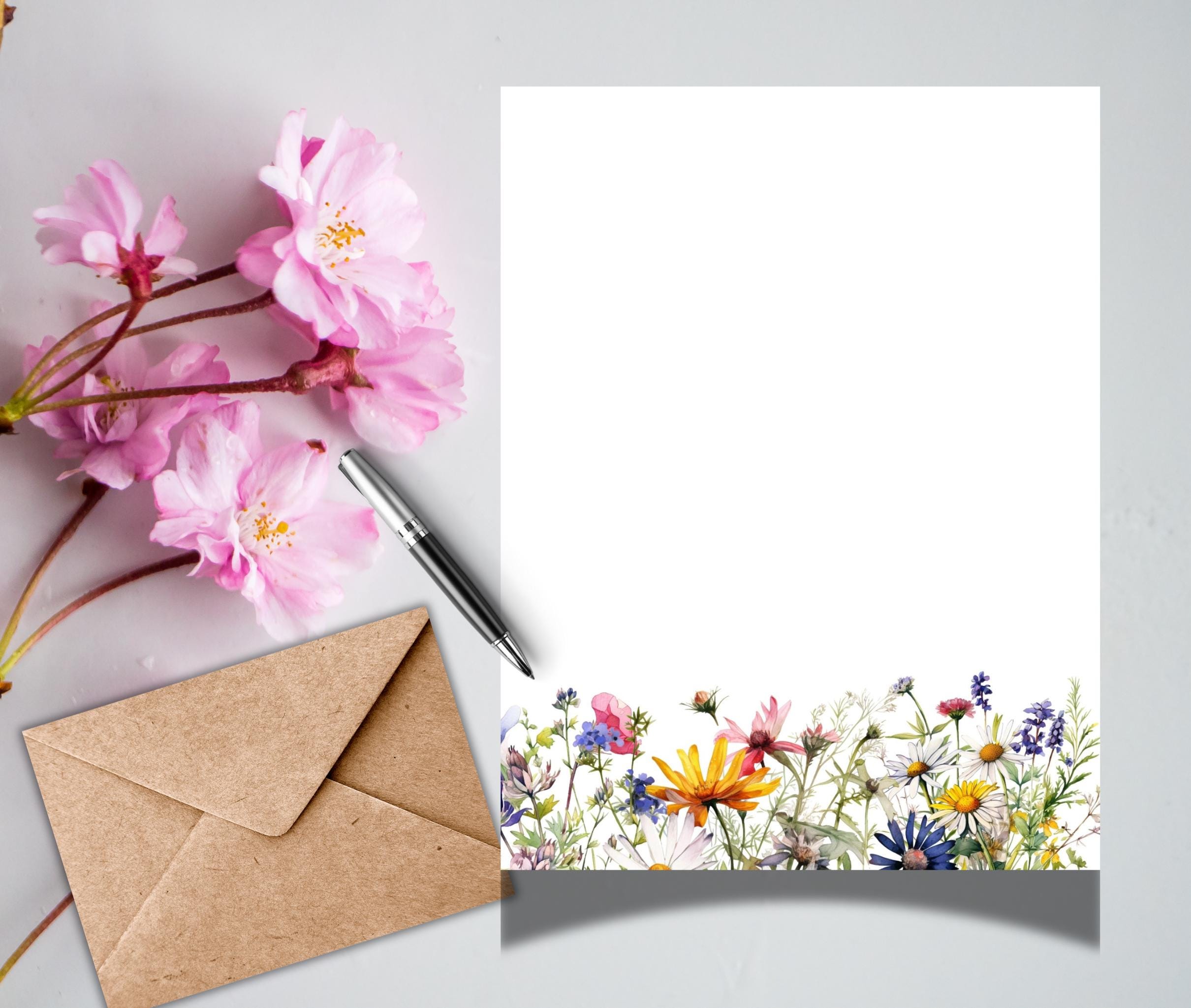 Wildflower Writing Set,flower Printable Stationery,floral Writing Paper ...