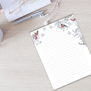 Winter Birds Printable Stationery/festive /winter Stationary/snow ...
