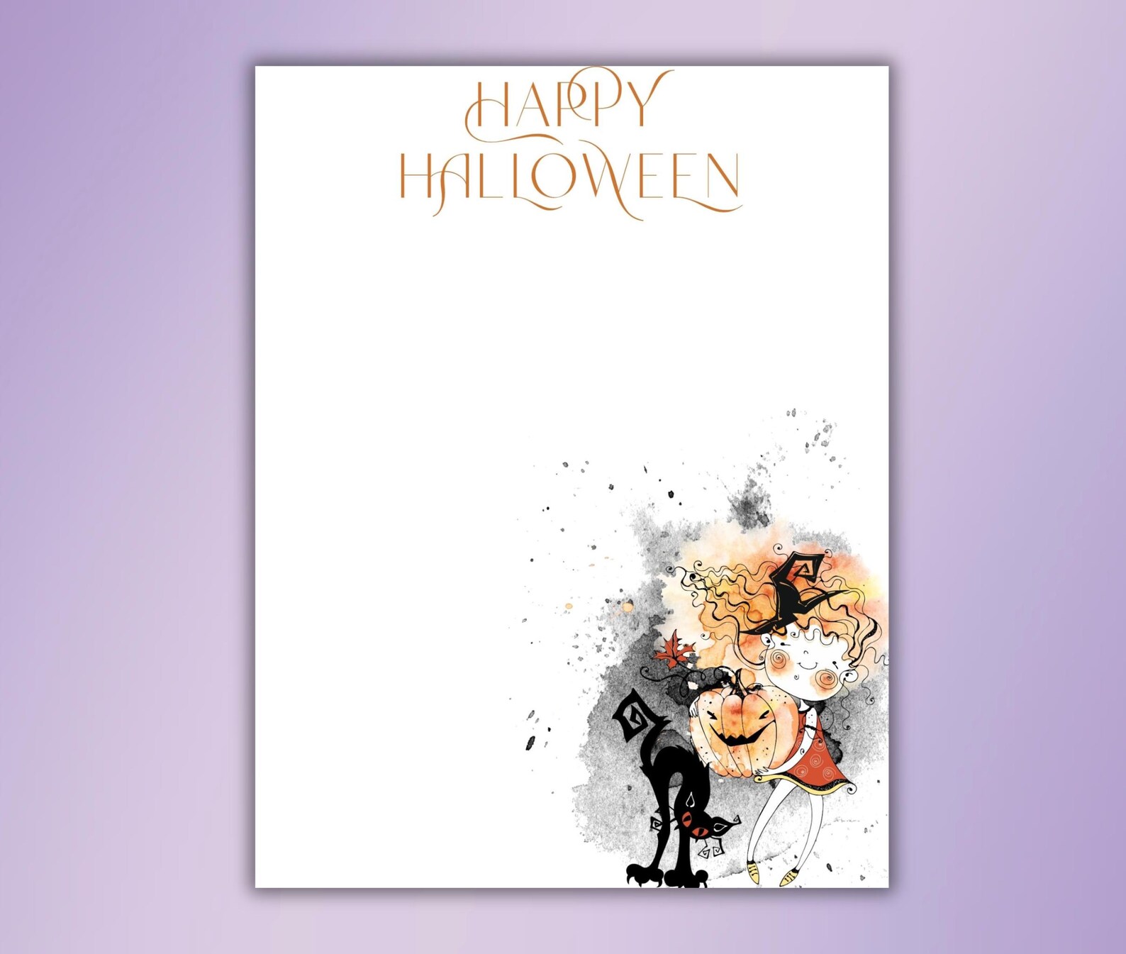 Happy Halloween Printable Stationery, Digital Letter,autumn Printable ...