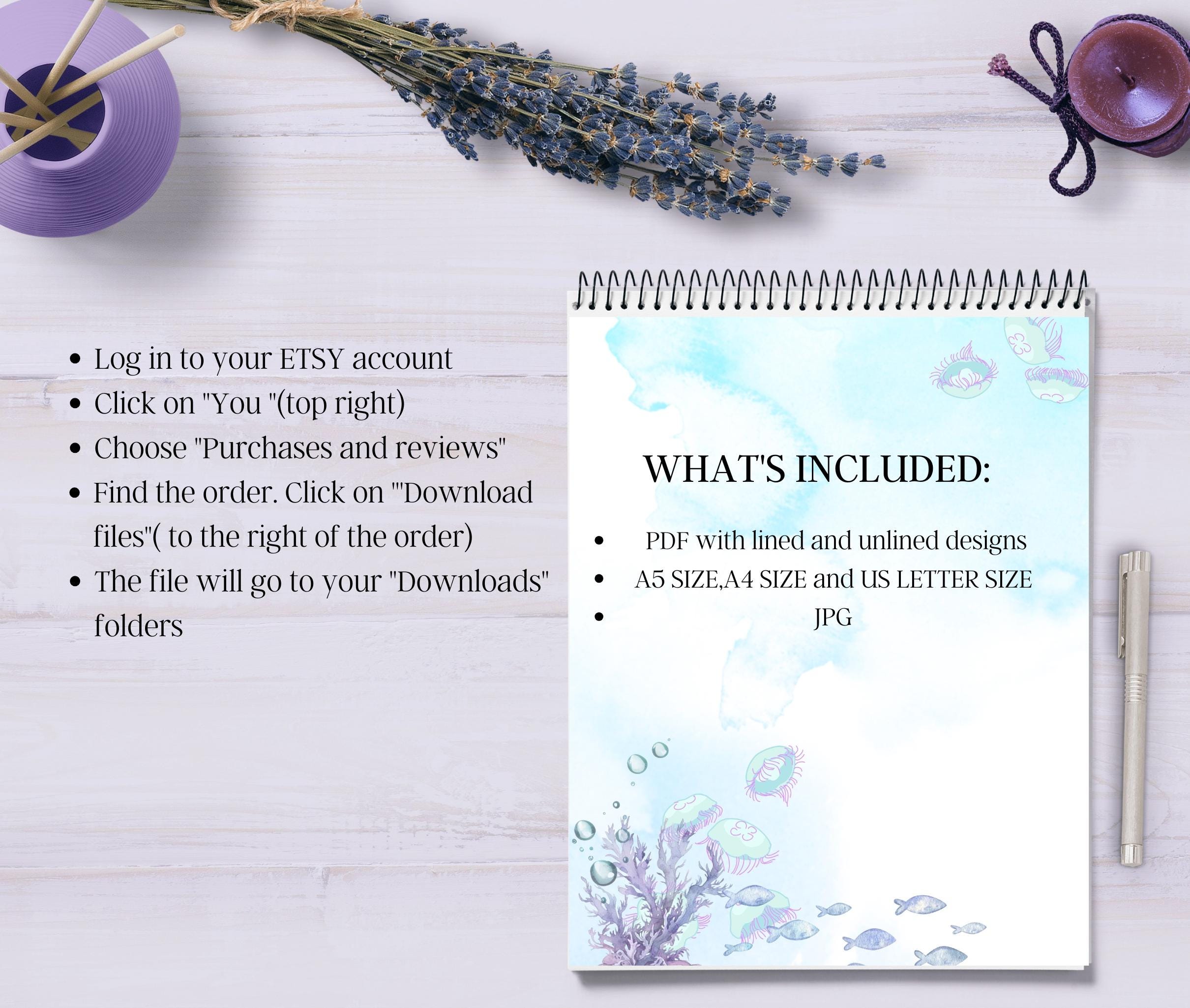 Sea Printable Stationary Marine Stationery Watercolor Writing Paper ...